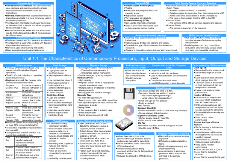 Characteristics of Contemporary Processors | PDF | Central Processing ...