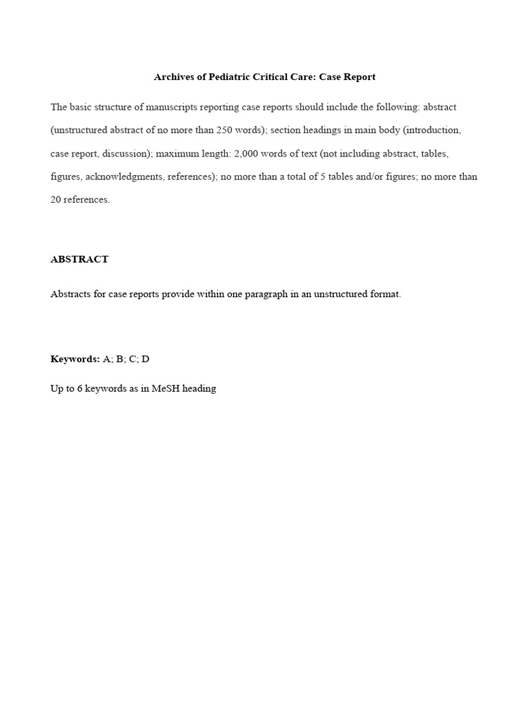 APCC Case Report Template | PDF