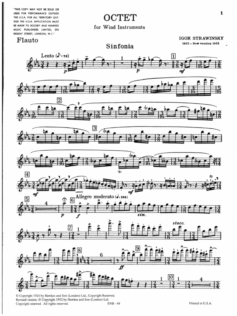 Stravinsky Octet FL | PDF