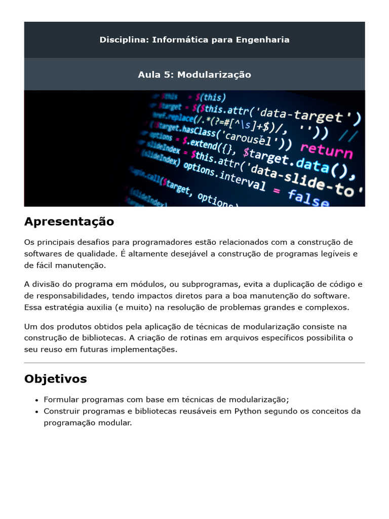 Aula 5 | PDF
