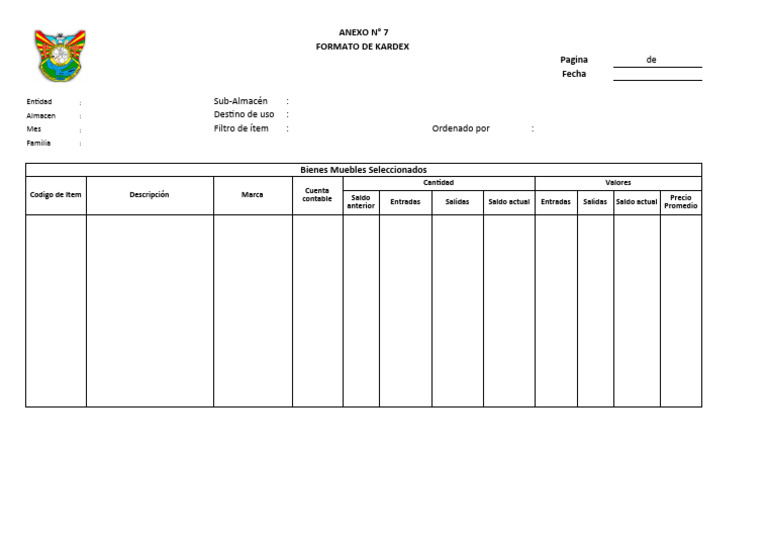 Formatos de Kardex | PDF