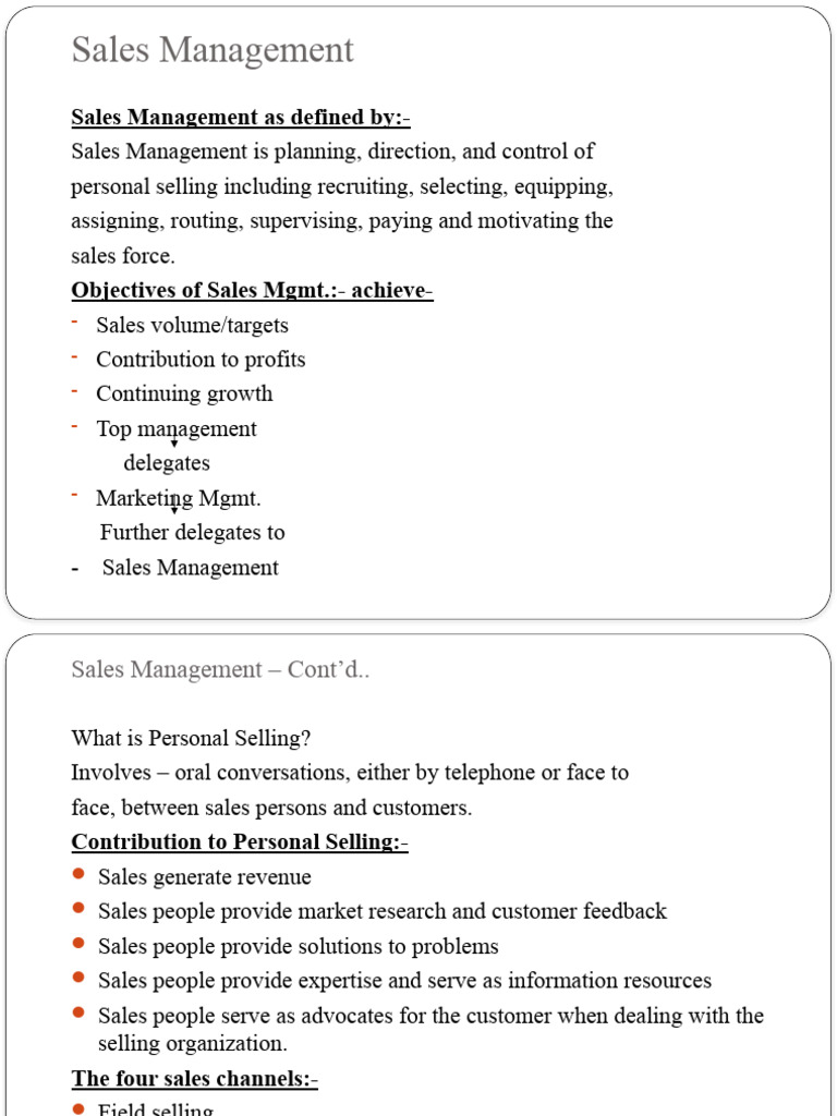 Comprehensive Sales Management Guide | PDF | Sales | Warehouse