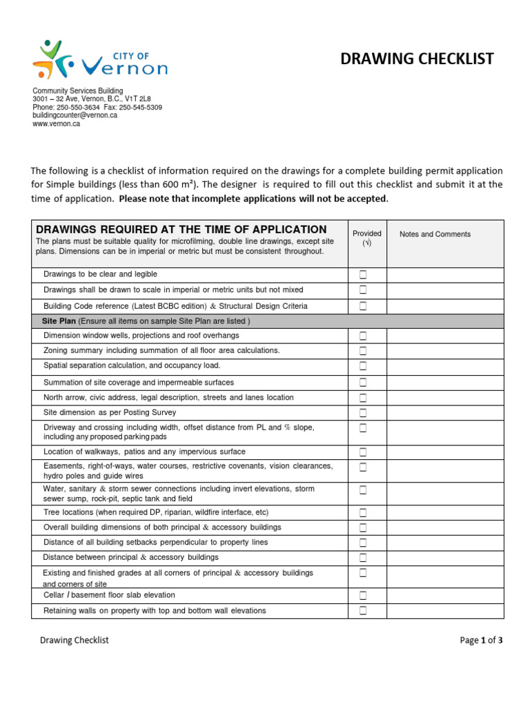 Drawing Checklist | PDF | Basement | Environmental Design