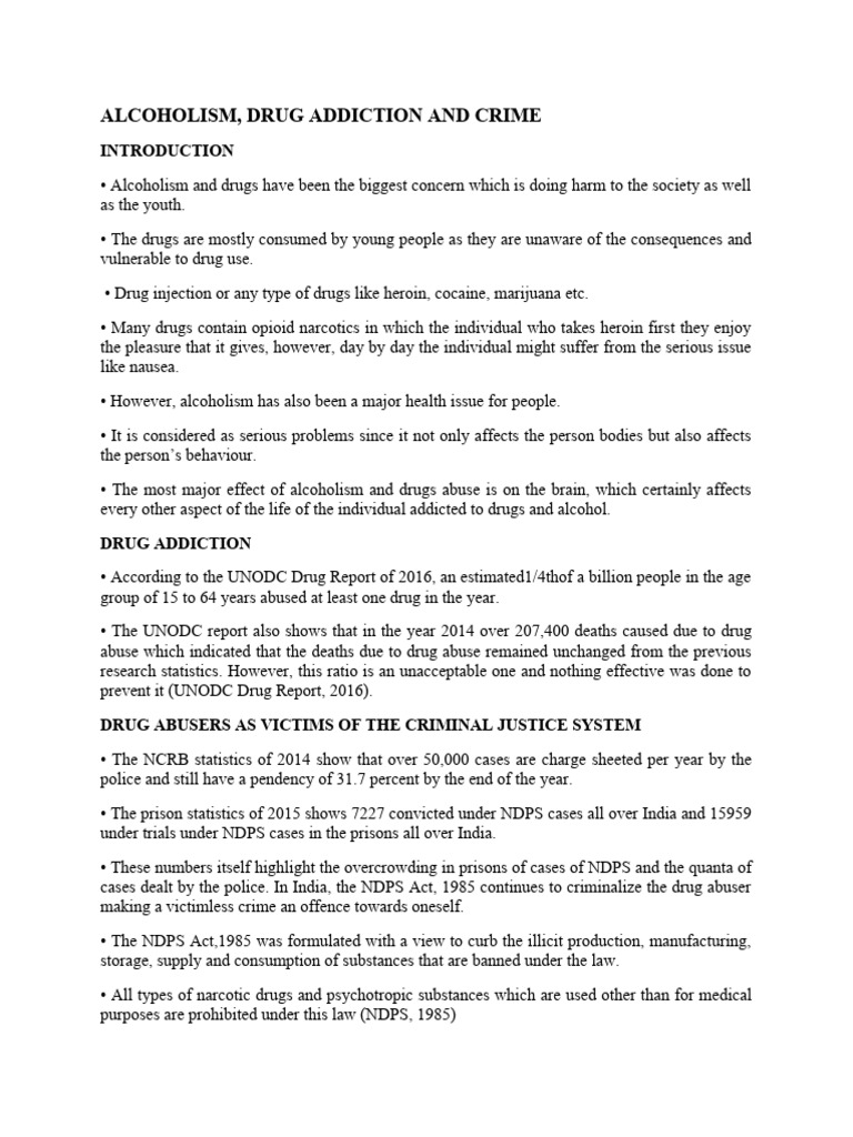 Alcohol Drug Addiction and Crime | Download Free PDF | Narcotic ...