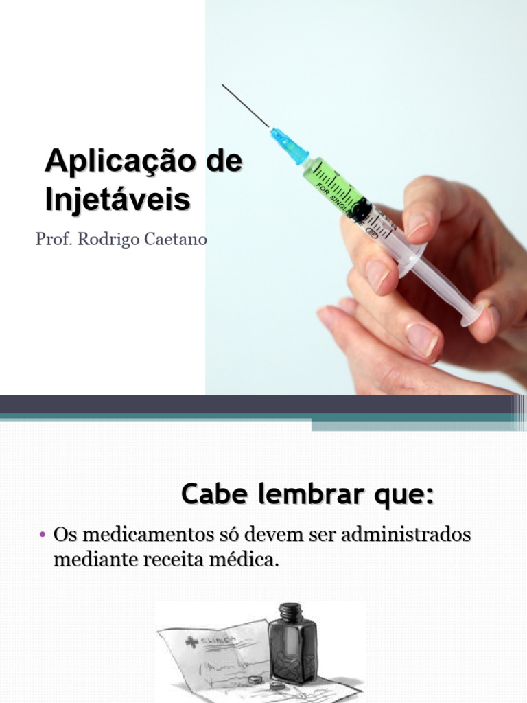 Aula Sobre Injetáveis | PDF | Farmacêutico | Receita médica