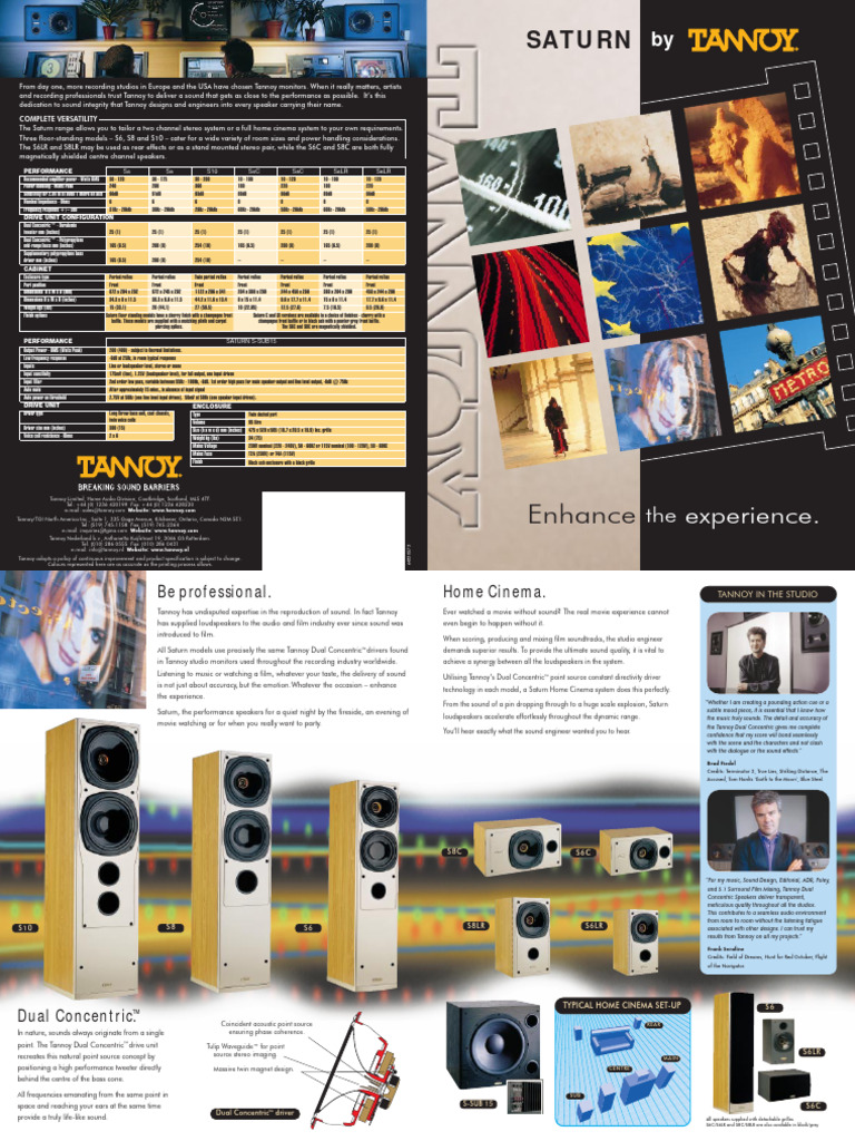 Saturn Range Brochure | PDF | Loudspeaker | Electromagnetism