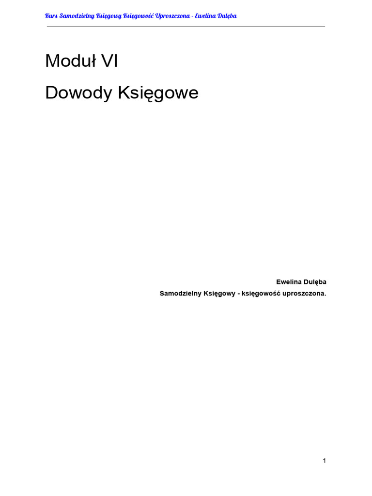Modul VI Dokumenty Ksiegowe | PDF
