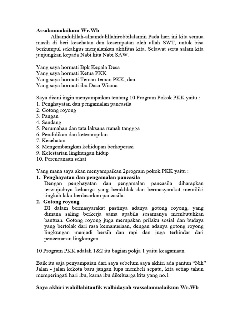 10 Program Pokok PKK | PDF