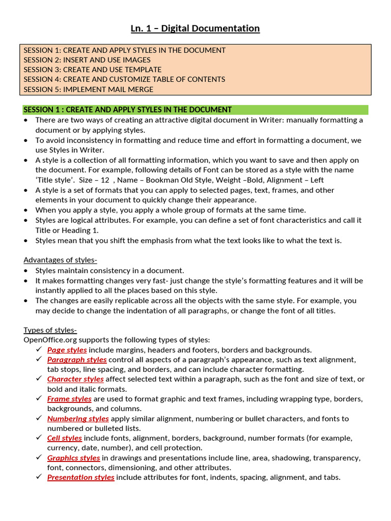 Ln. 1 - Digital Documentation | PDF