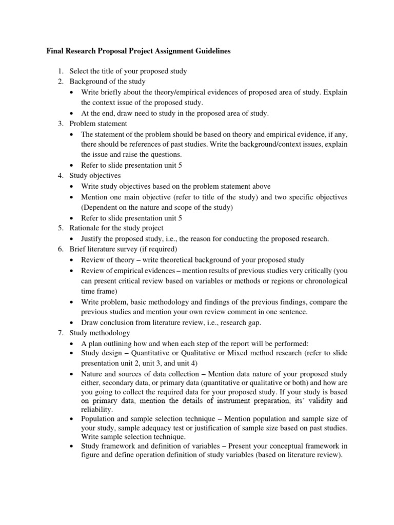 Research Proposal Project Guidelines | PDF | Methodology | Scientific ...
