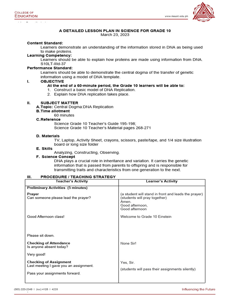 7 E's Lesson 3 - Replication | PDF | Dna | Dna Replication