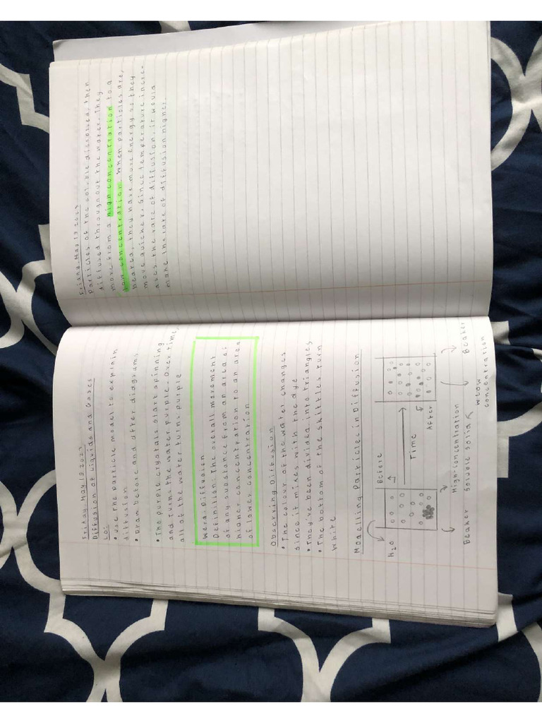 KS3 Diffusion of Liquids and Gases | PDF