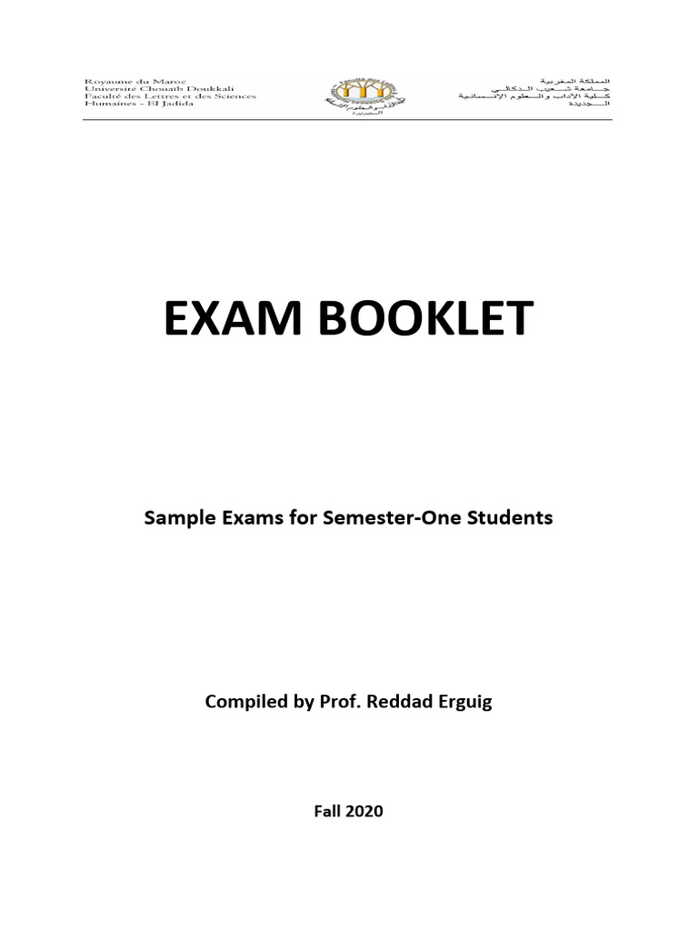 S1 Exam Booklet Fall 2020 | PDF