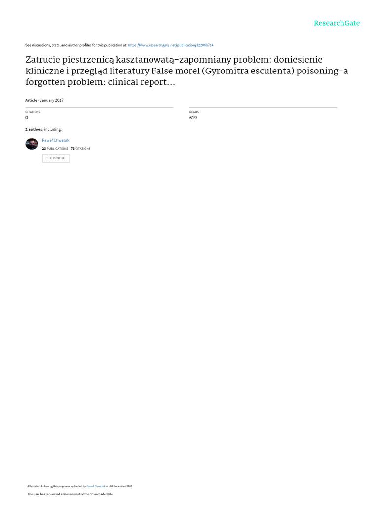 False Morel Poisoning in Poland | PDF | Edible Mushroom | Food Ingredients