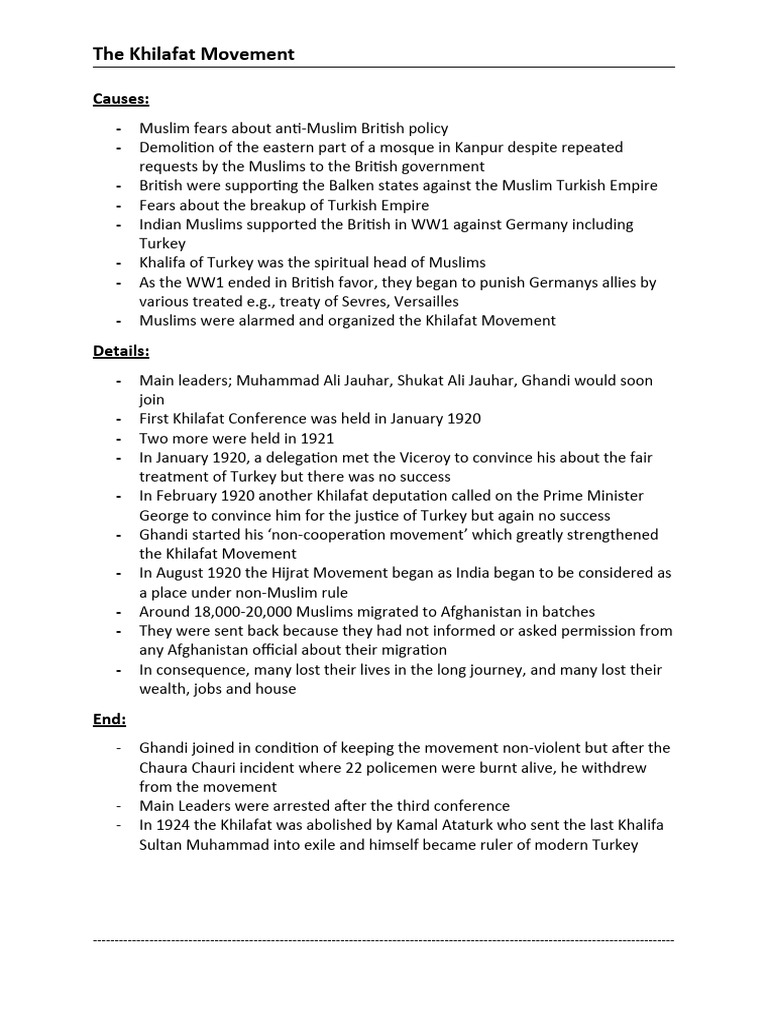 12.the Khalifat Movement | PDF | Caliphate | British Raj