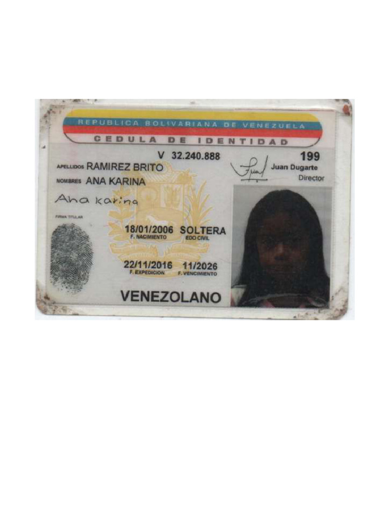 Cedula Ana Karina Ramirez | PDF
