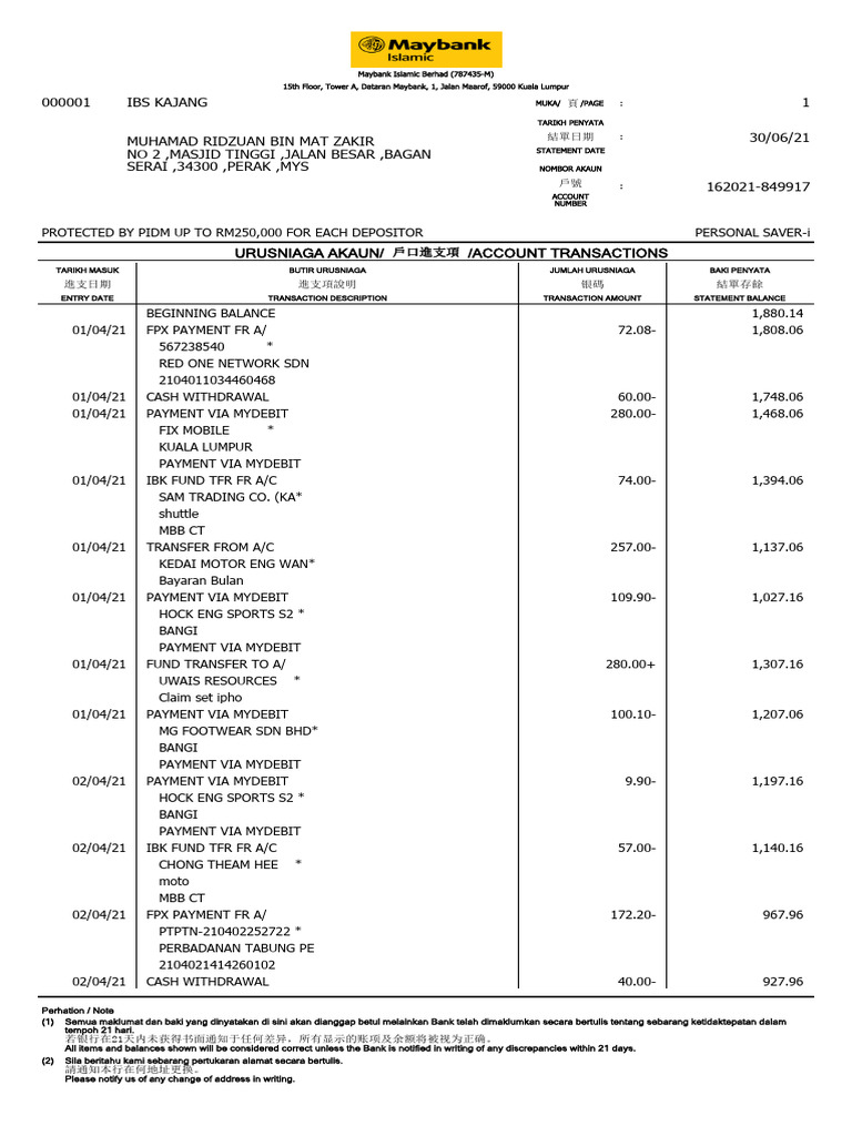 Maklumat Penting | PDF | Payments | Financial Services