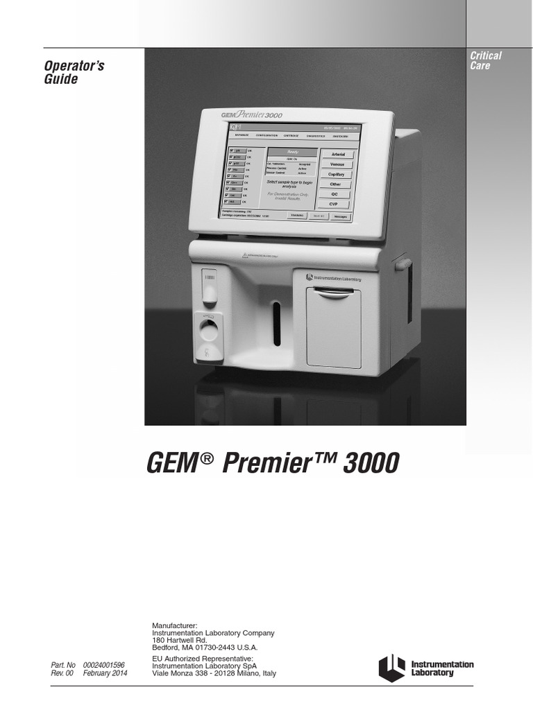 Gem Premier 3000 Operator's Guide | PDF