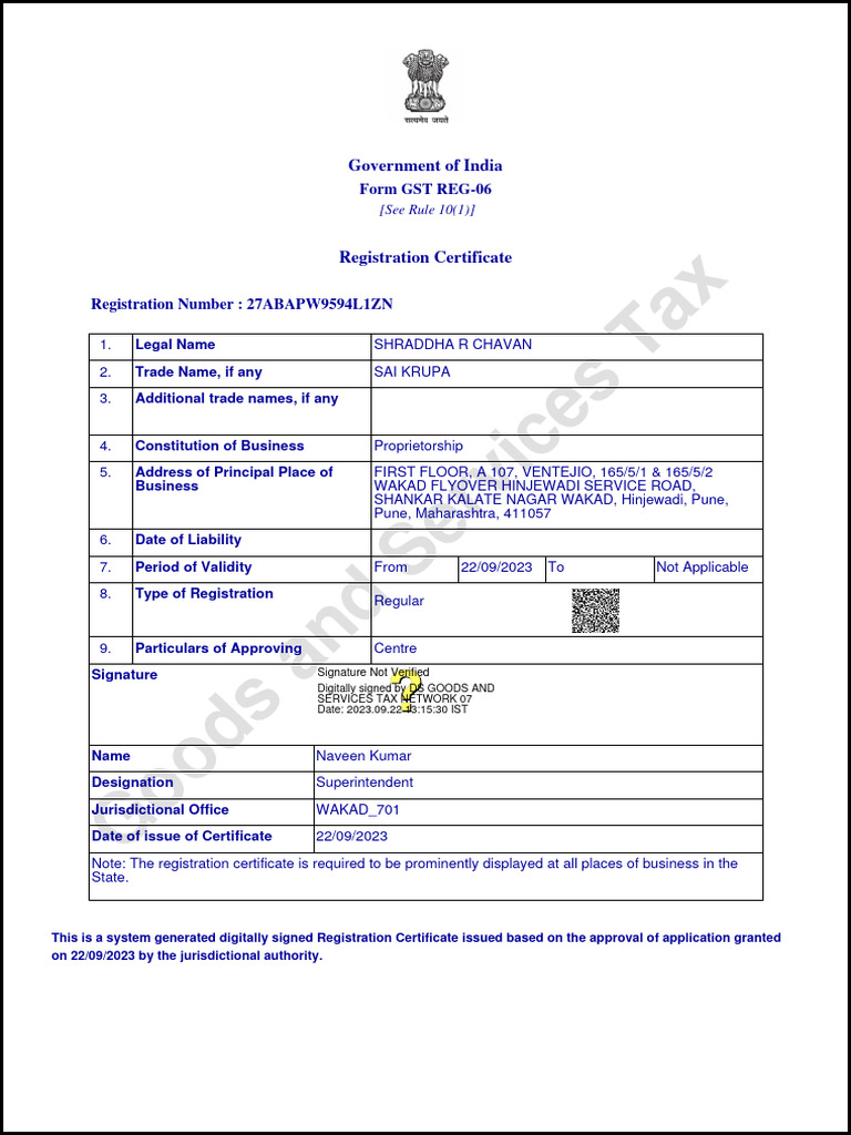 GST Certificate 1 | Download Free PDF | Taxes | Government