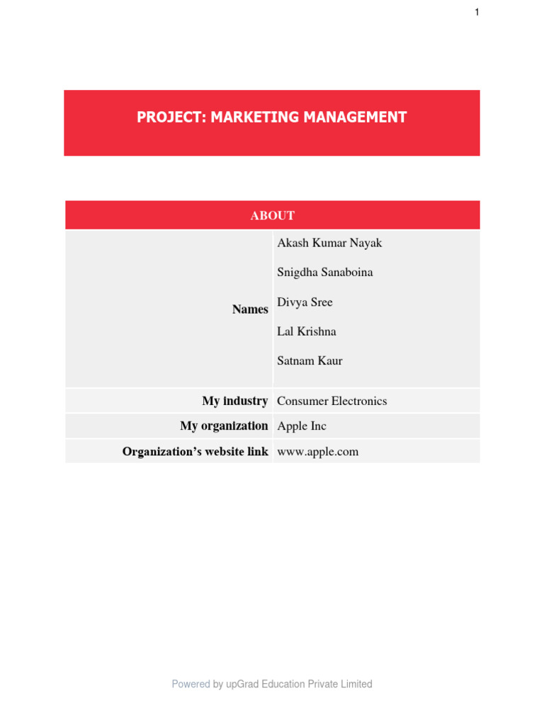 Marketing Management Project | PDF | Brand | Apple Inc.