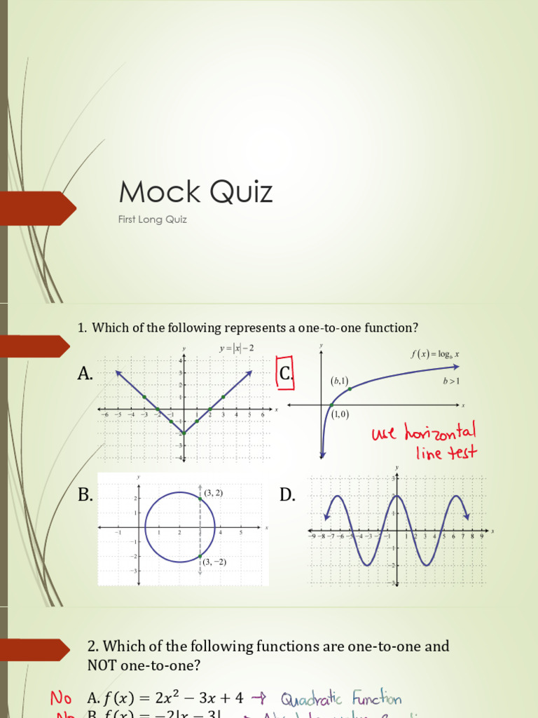 Mock Quiz 2 | PDF | Logarithm | Interest