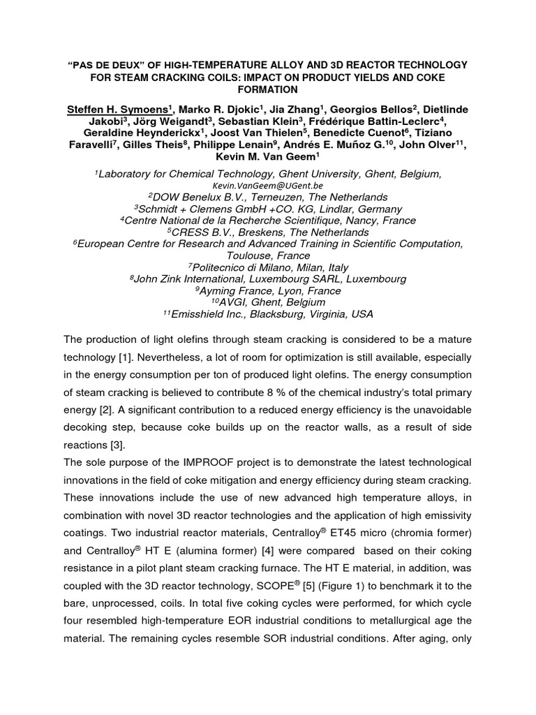"Pas de Deux" of High-Temperature Alloy and 3D Reactor Technology For ...