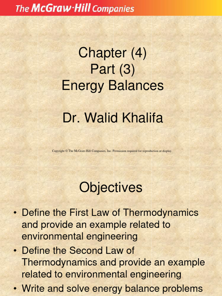 Chapter 04 03 Energy Balance | PDF | Entropy | Heat