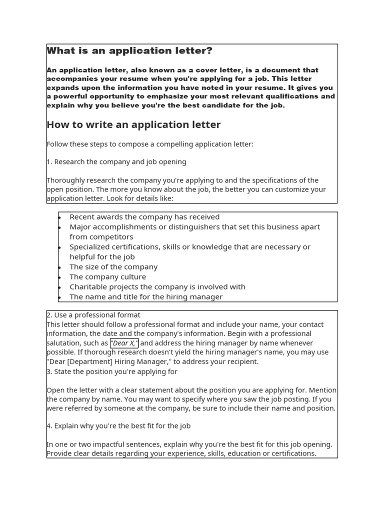 Crafting an Effective Application Letter | PDF | Résumé