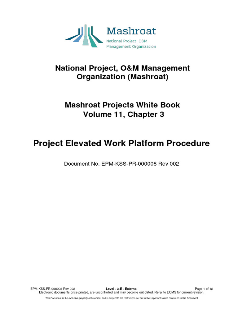 Elevated Work Platform Procedure Guide | PDF | Business | Computers
