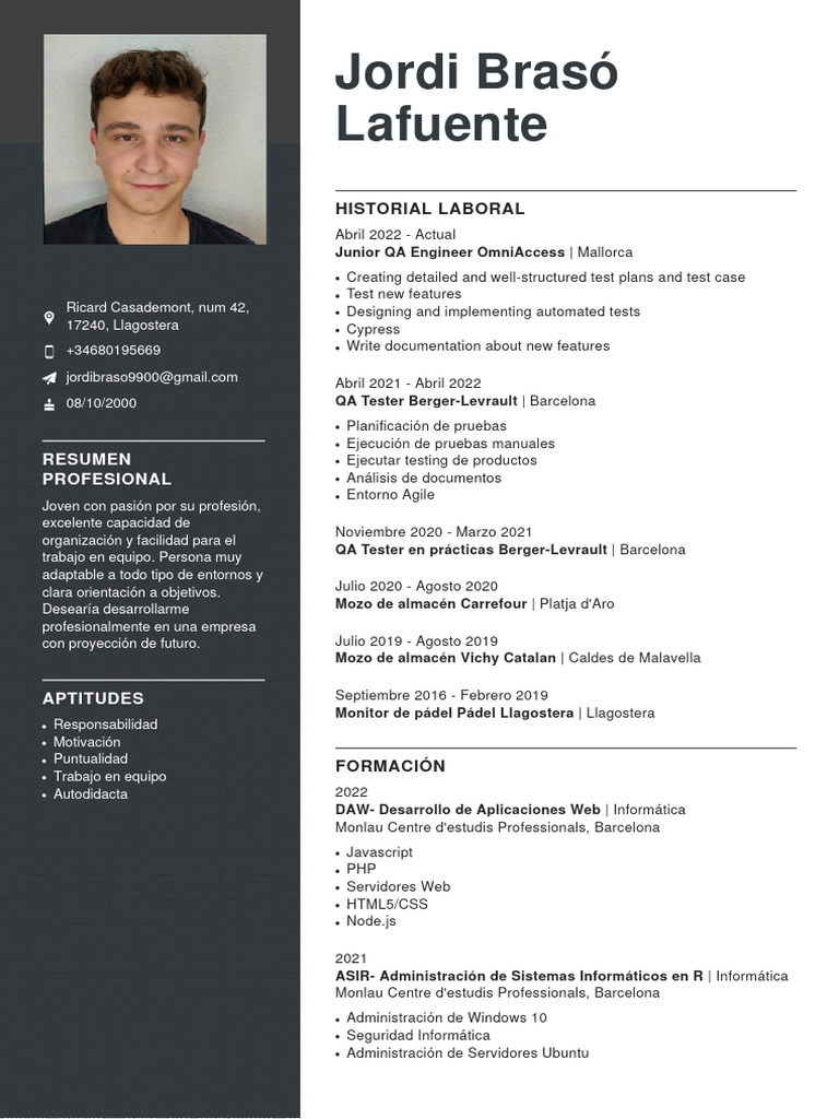 Jordi_BrasoLafuente_CV | PDF | Arquitectura de Computadores | Desarrollo de software