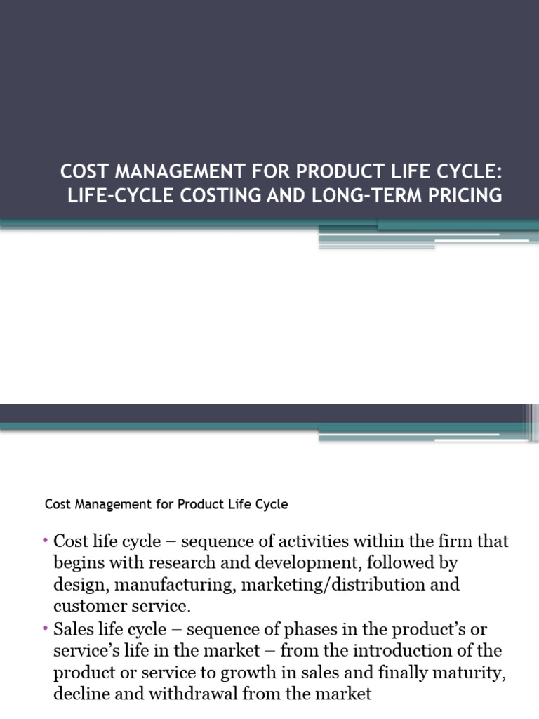 Cost Management For Product Life Cycle | PDF | Pricing | Product Lifecycle