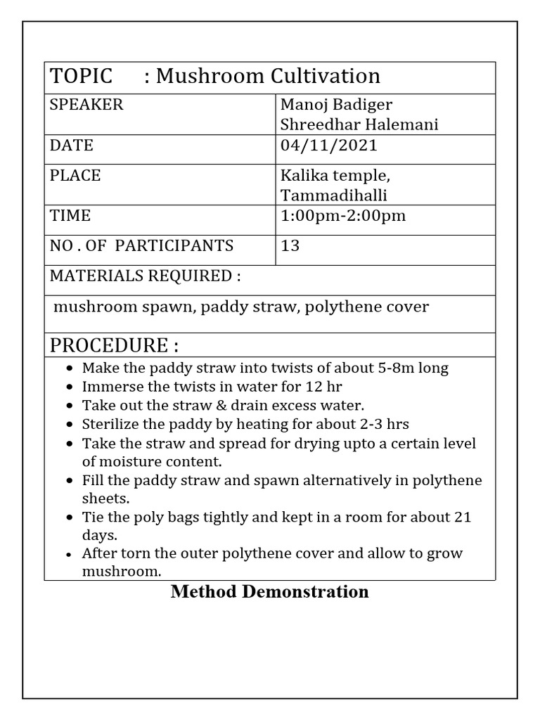 Mushroom Cultivation | PDF