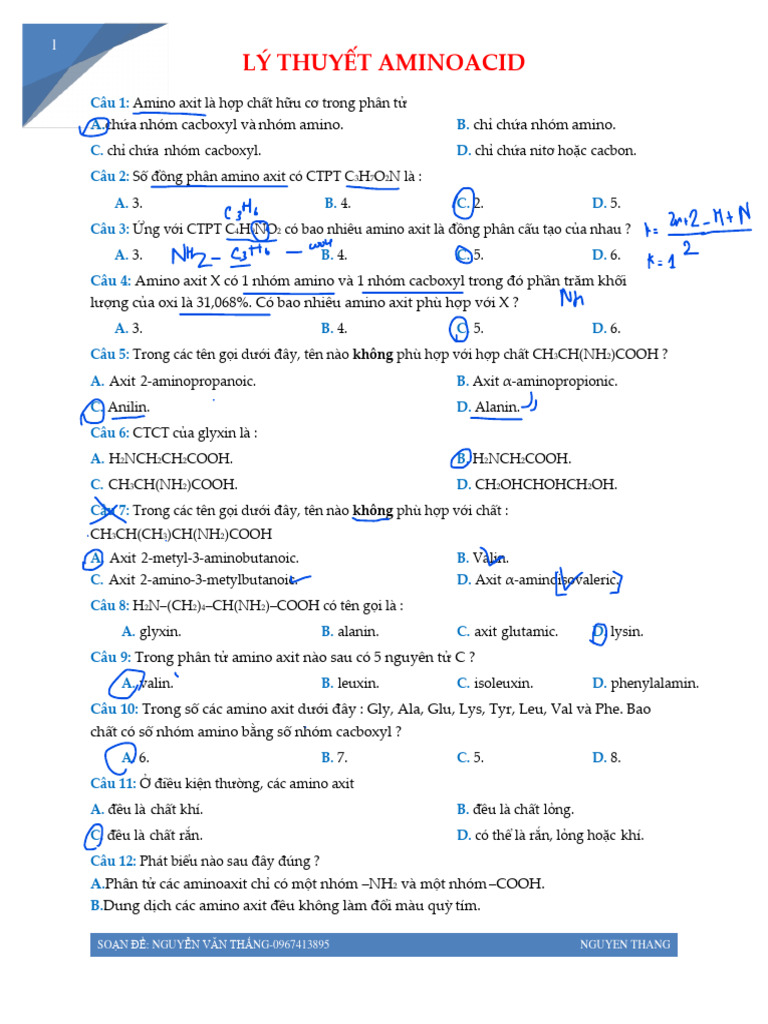 LYÌ - THUYEÌ Ì - T-AMINO-ACID 27thang9 | PDF