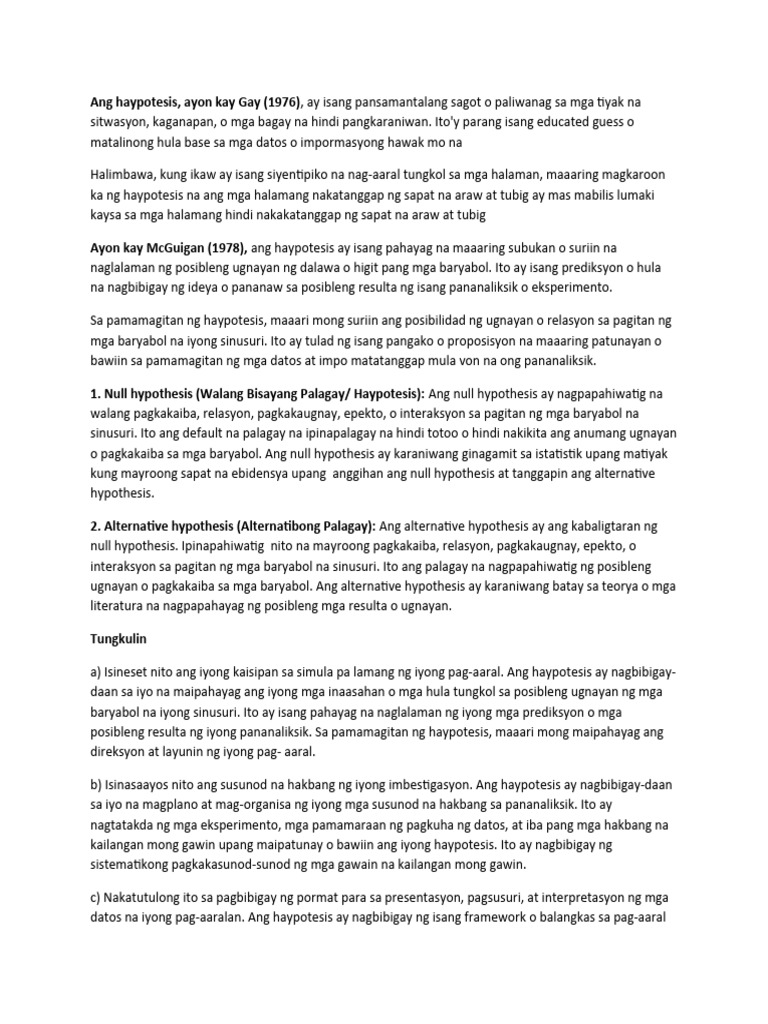 Ang haypotesis,-WPS Office | PDF