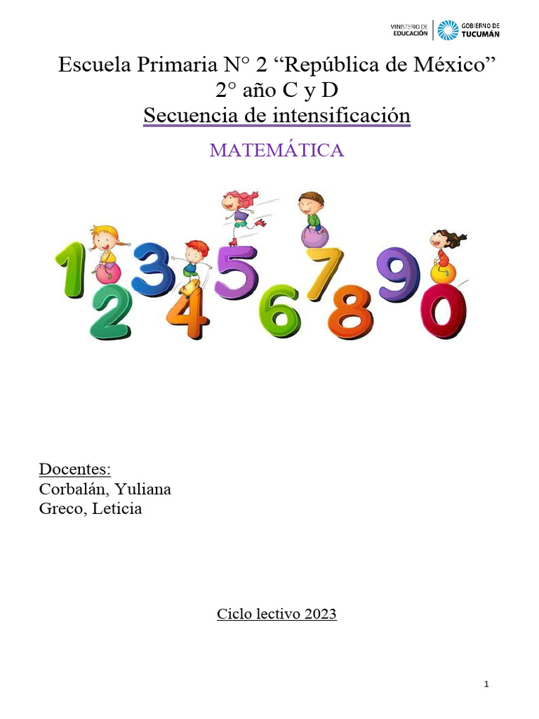 PDF Matemática Numeración 1º Grado | PDF | Educación primaria