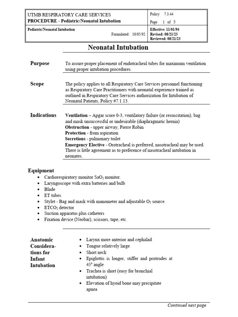 07.03.44 Neonatal Intubation | PDF | Human Anatomy | Respiration