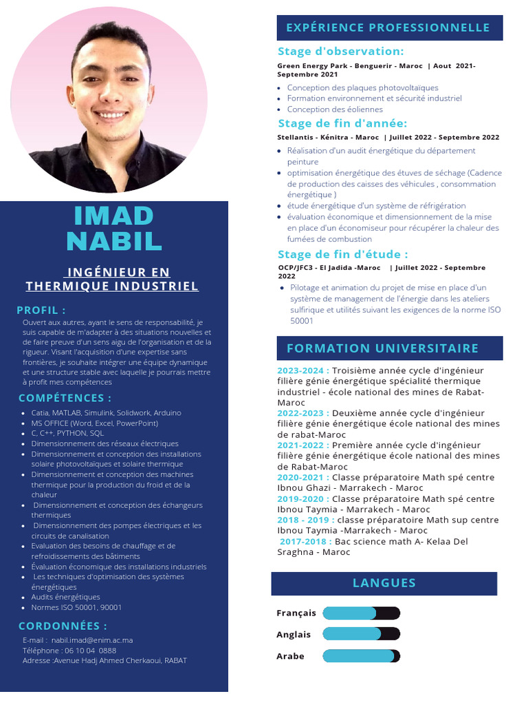 Ingénieur en thermique industriel | PDF | Maroc | Énergie solaire ...