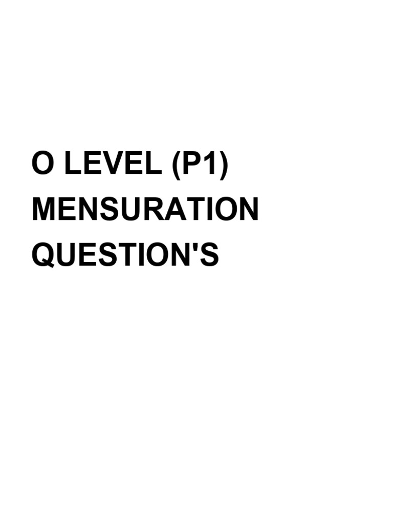 Questions.. Mensuration | PDF | Area | Sphere