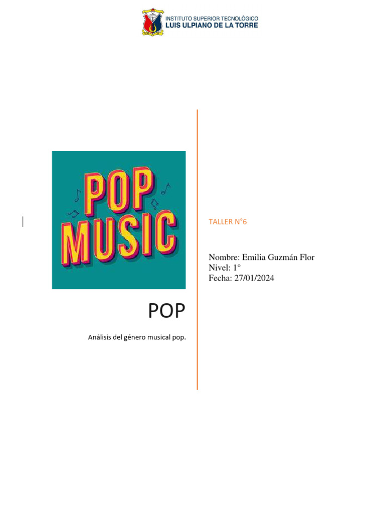 Análisis del Género Musical Pop | PDF | Música pop | Ritmo