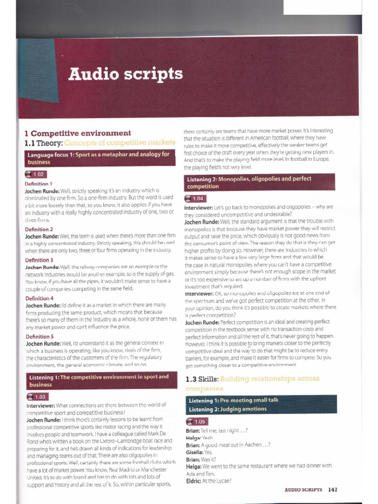 Business Advantage B2 Transcripts | PDF