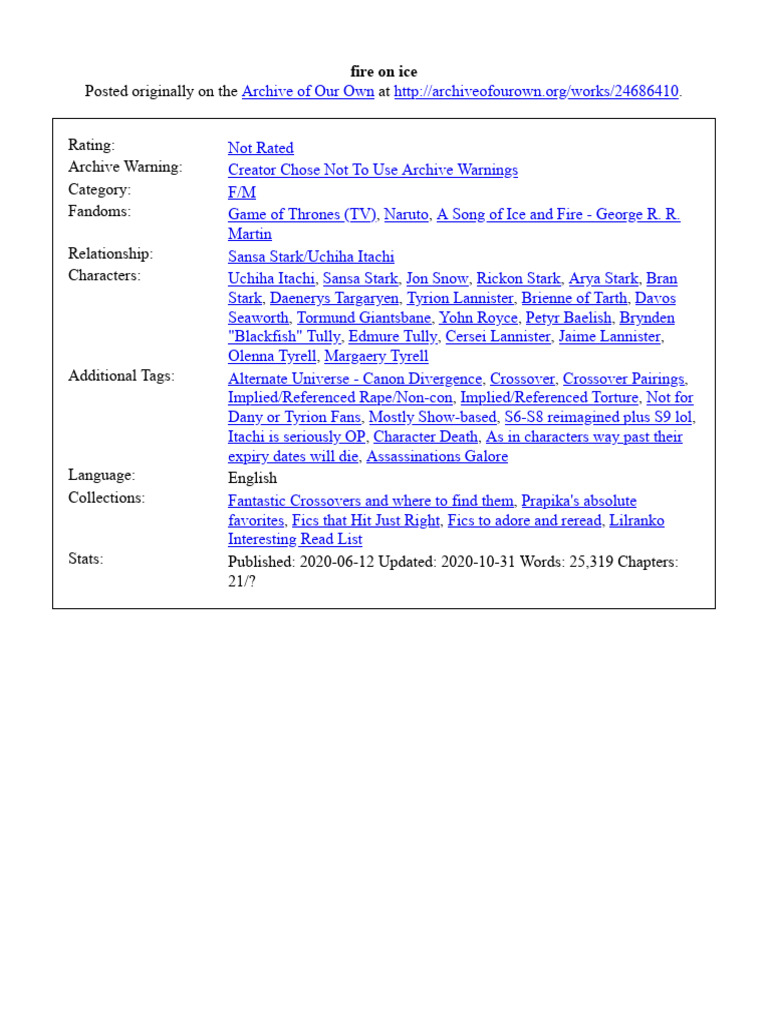 Fire On Ice | PDF | A Song Of Ice And Fire | Works