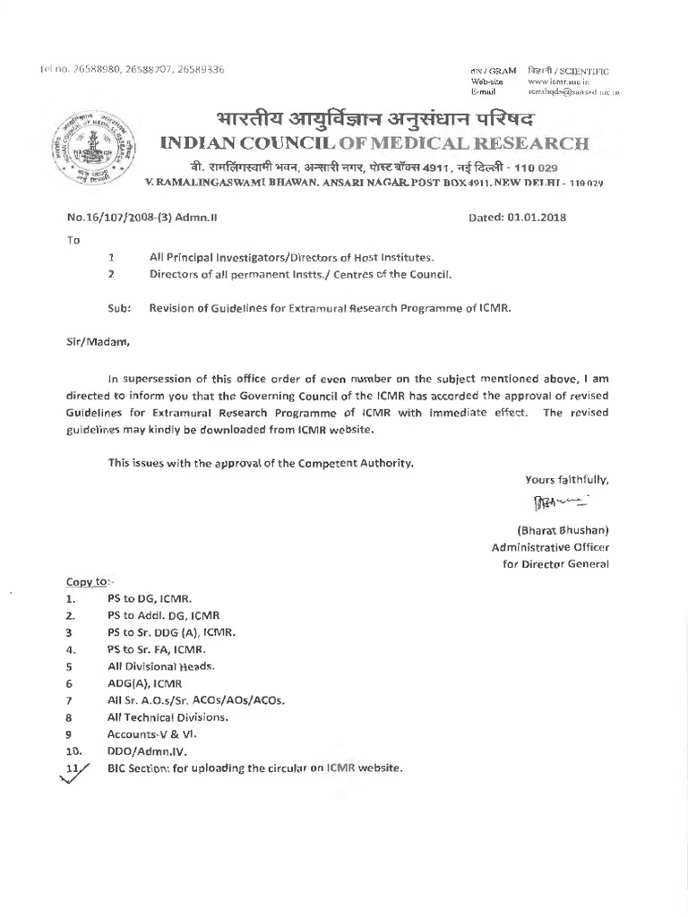 Revised ICMR Extramural Research Guidelines | PDF | Medical And Health ...
