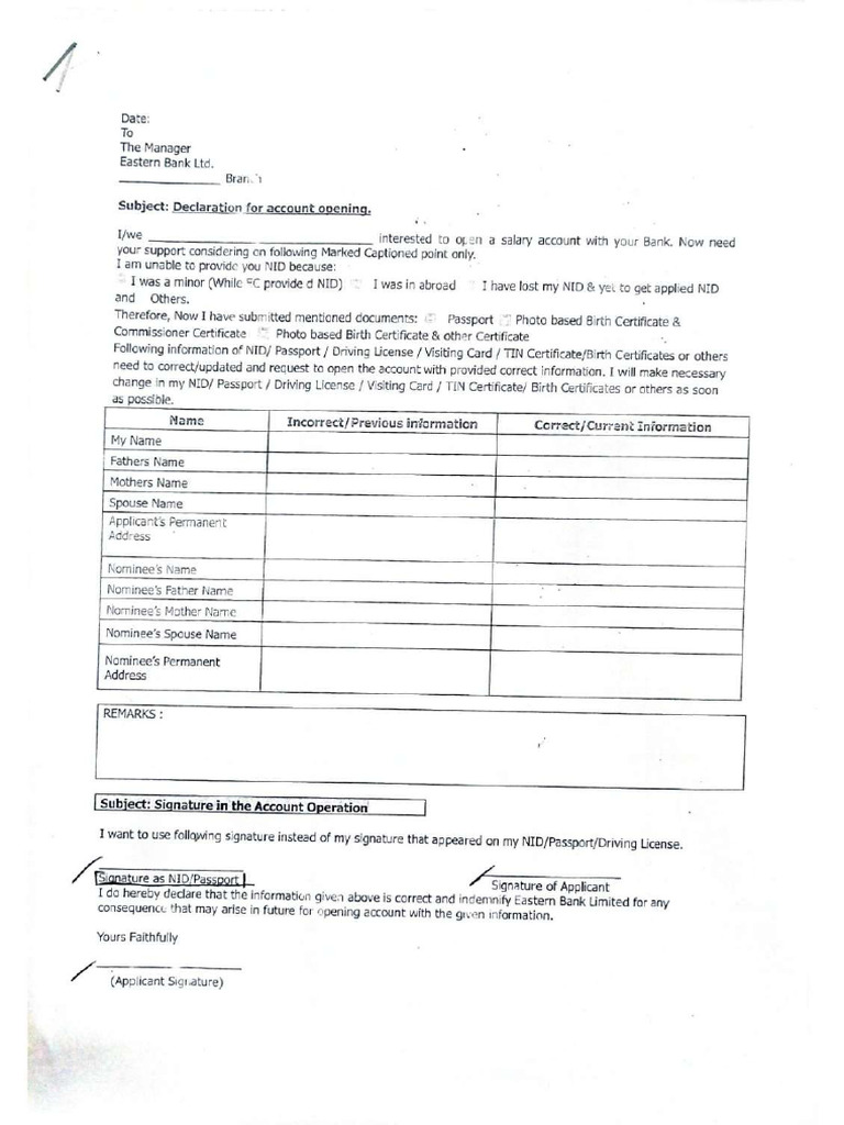 Bank Additional From | PDF