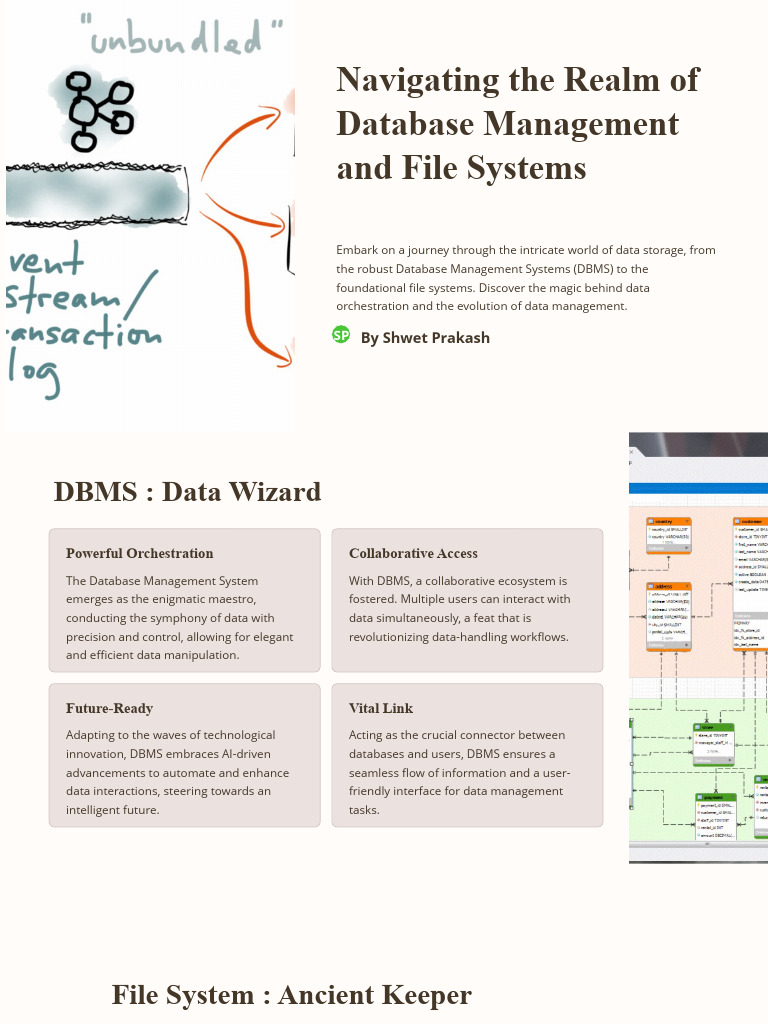 Navigating The Realm of Database Management and File Systems | PDF | Databases | Computer Data
