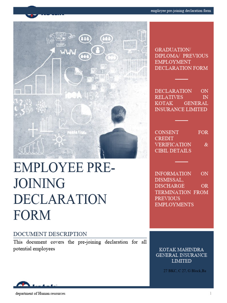Employee Pre Joining Requirements | PDF | Employment | Business