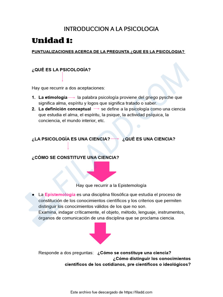 Introduccion A La Psicologia | PDF | Sicología | Conocimiento