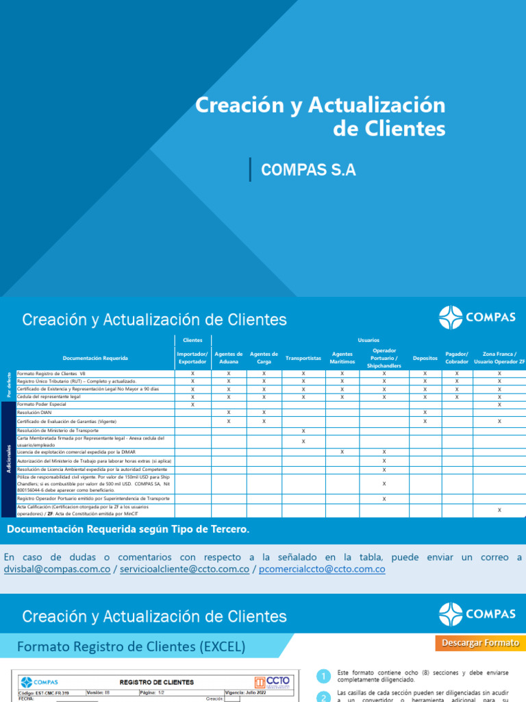 Instructivo Creacion y Actualizacion de Clientes Compas | PDF | aduana