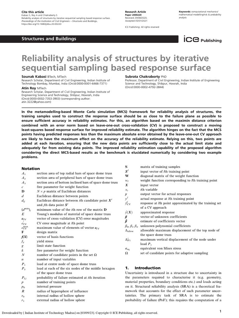 2021 - Kabasi Et Al. - Reliability Analysis of Structures by Iterative ... 2021 - Kabasi Et Al. - Reliability Analysis of Structures by Iterative ...