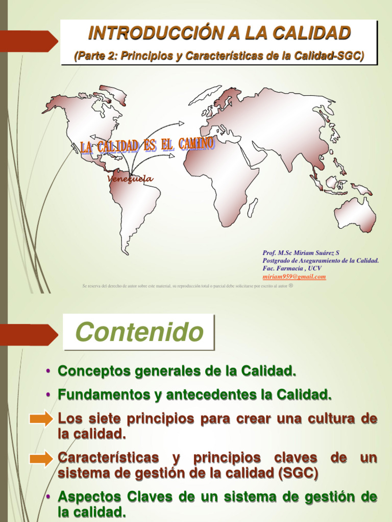 1.1) Introduccion a la Calidad 2022 (PARTE 2 Principios-Caracteristicas SGC) | PDF | Calidad ...