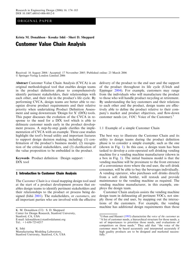 Paper to understand process flow and customer value chain analysis | PDF | Vending Machine ...
